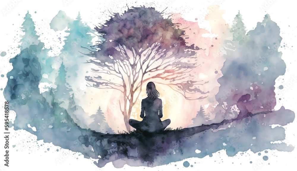 Meditation and mindfulness lifestyle mental health concept, spiritual ...