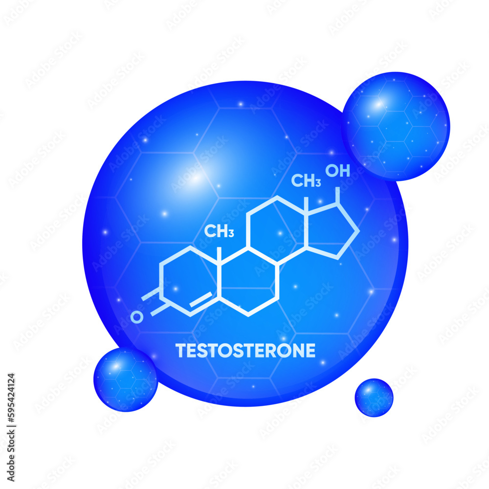 Symbol of testosterone. Skeletal formula logo. Molecular chemical ...