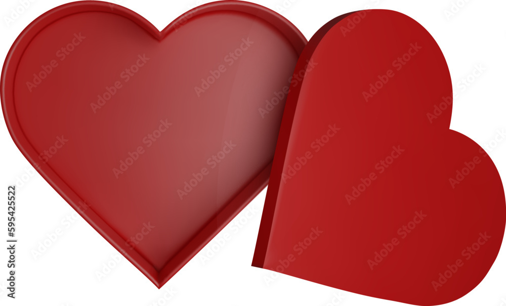 isolated heart shaped box. 3d heart shaped box realistic illustration ...