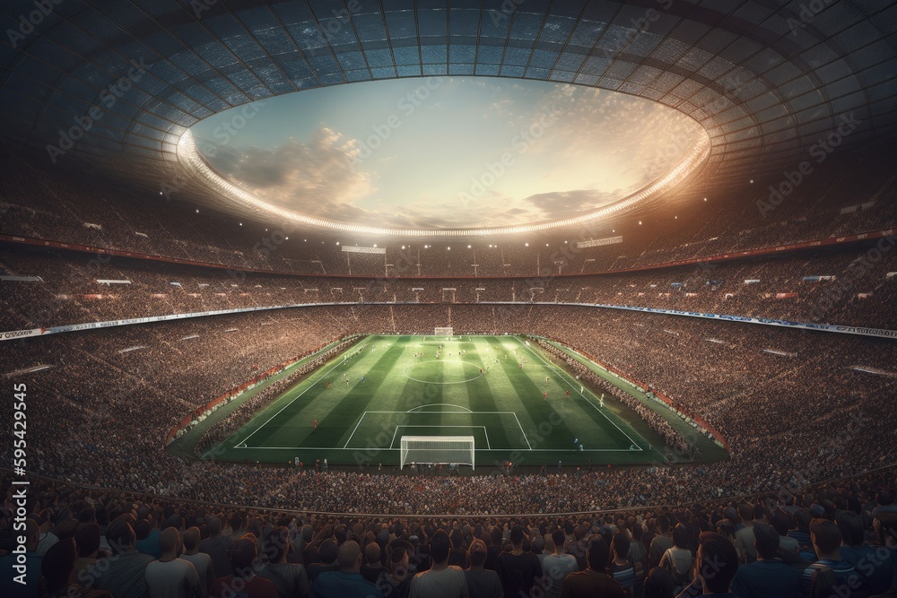 Football stadium crowded with people, american football stadium ...