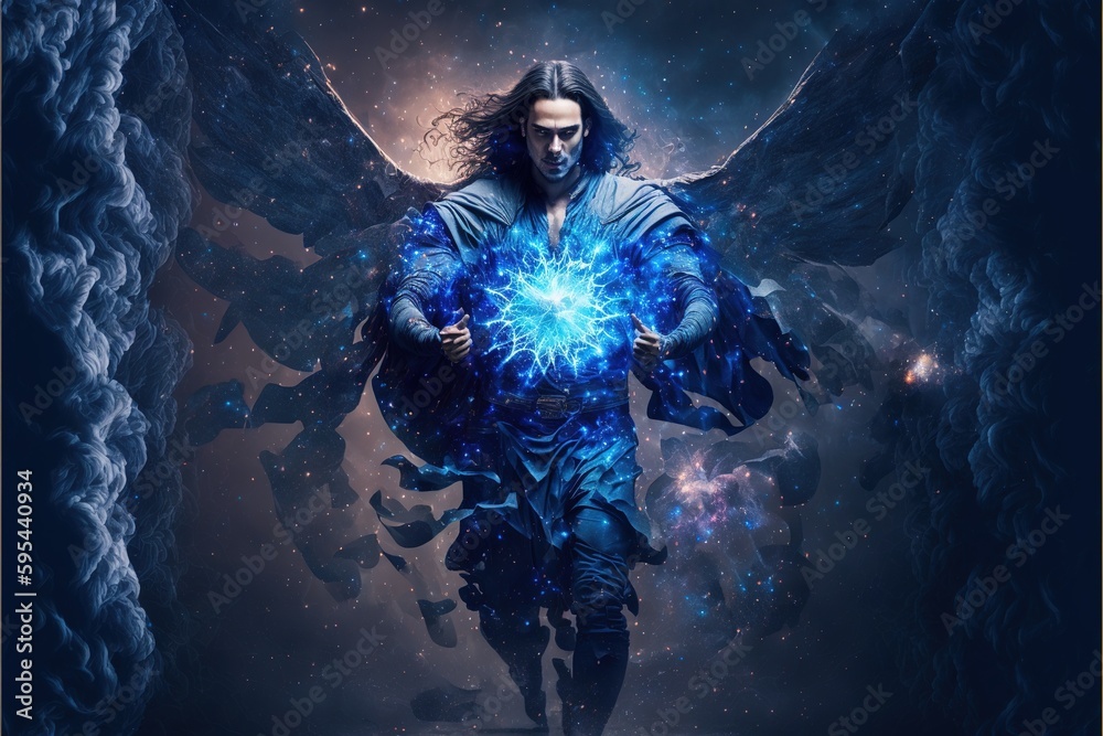 Realistic fantasy character of angelic battlemage with awe-inspiring ...