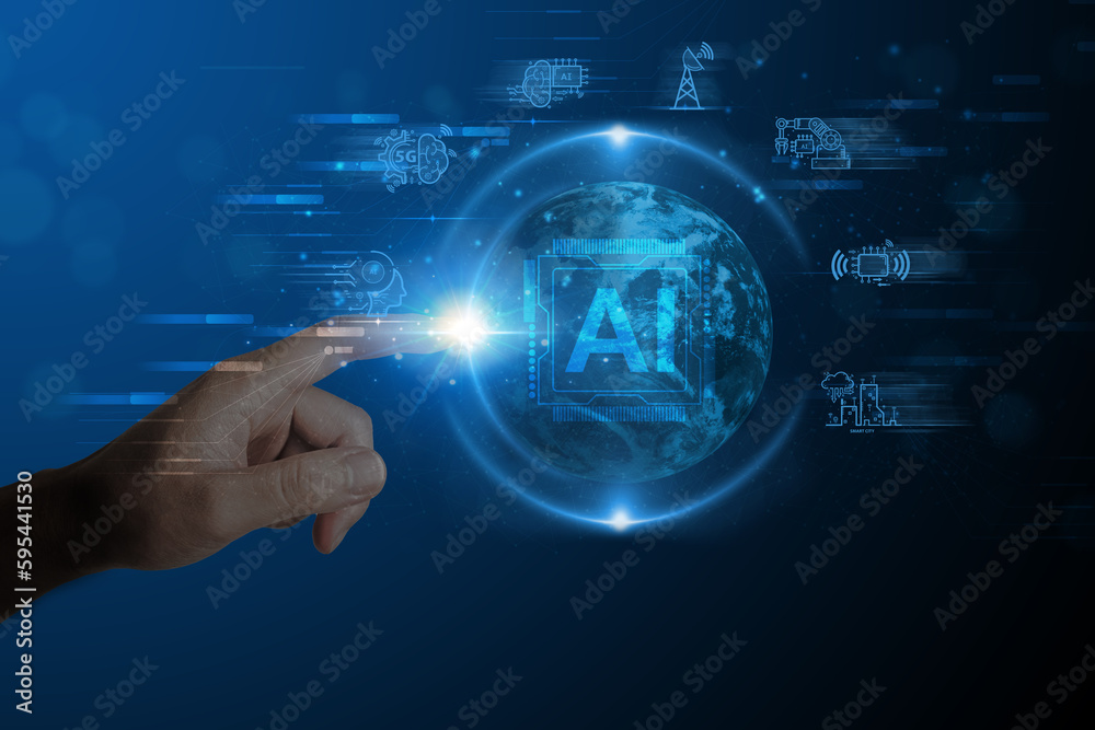 Ai technology concept, software and hardware for new technology in the ...