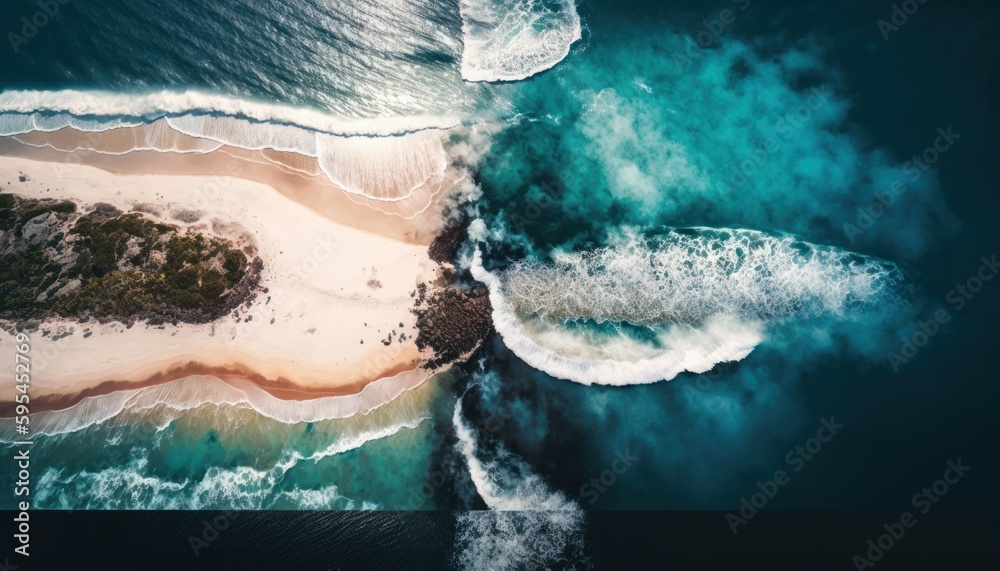 ภาพประกอบสต็อก Serenity: A breathtaking aerial view of the tranquil ...