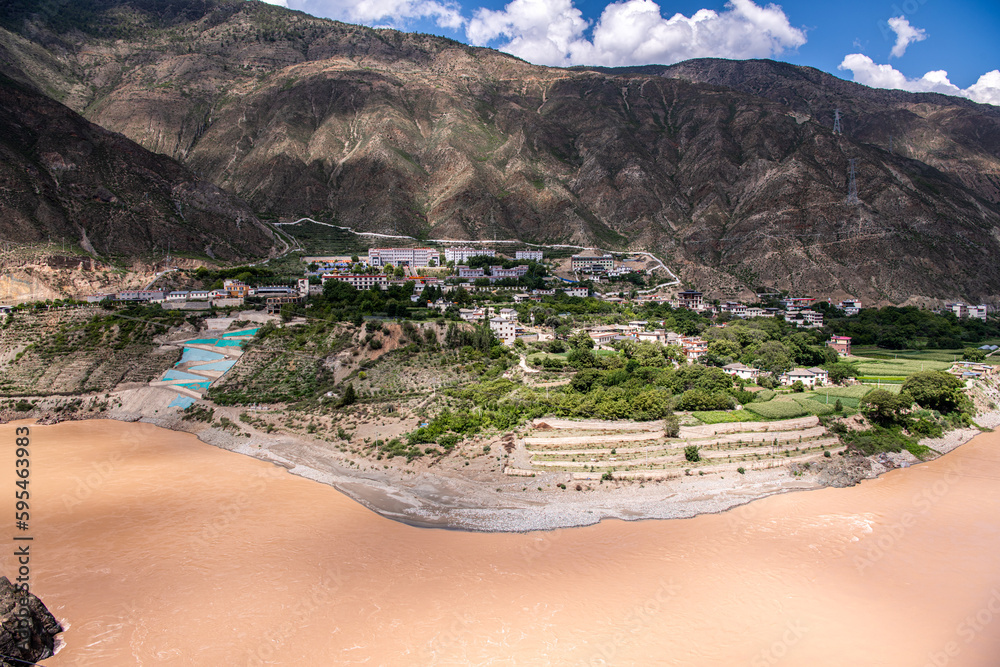 The Yangtze River in Yunnan Province. The section of the river flowing ...