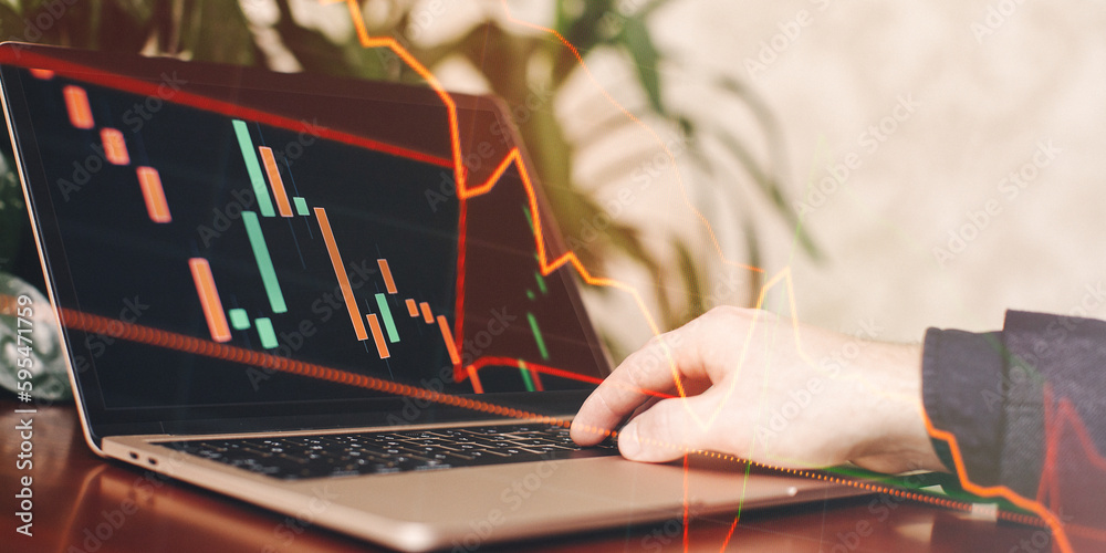 Stock market or forex trading graph and candlestick chart suitable for ...