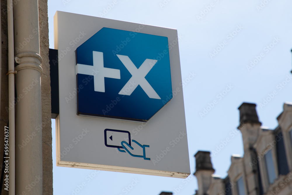 Banque populaire atm building brand sign retail logo of bank french ...