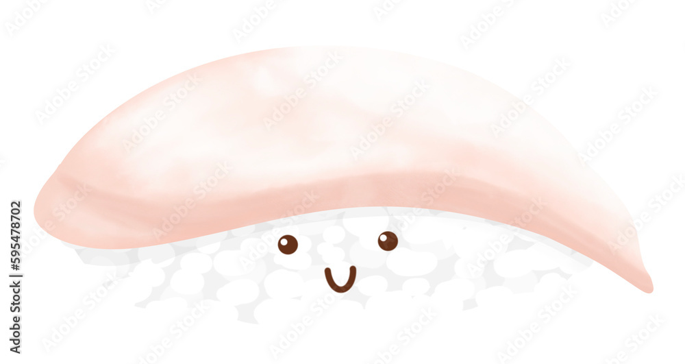 Fish Sushi cute food character, Sushi cartoon, Traditional Japanese ...