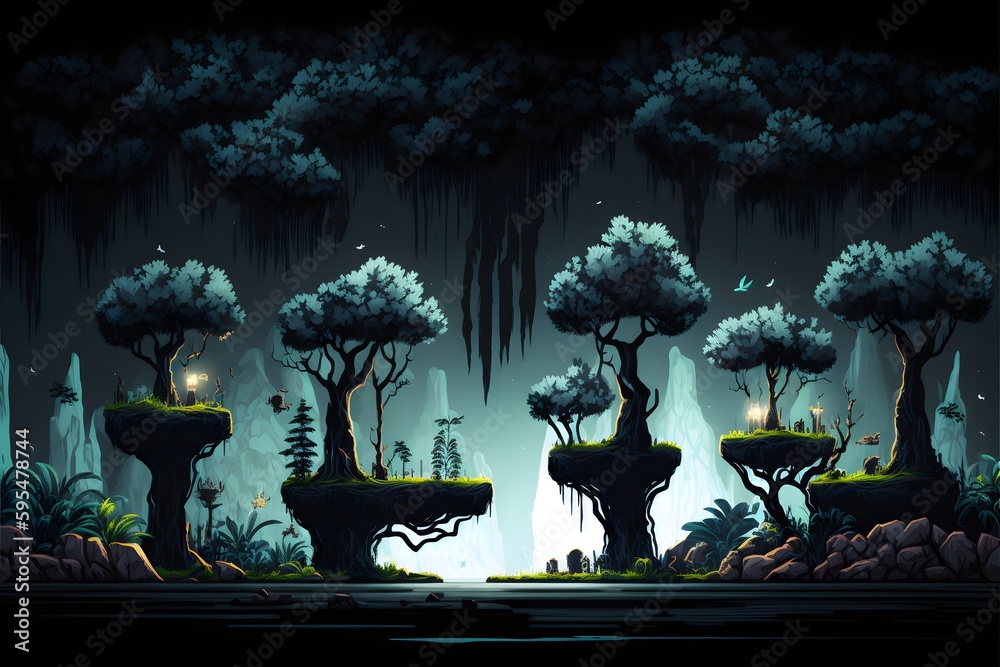 Asset for sidescrolling platformer game on a white background with ...