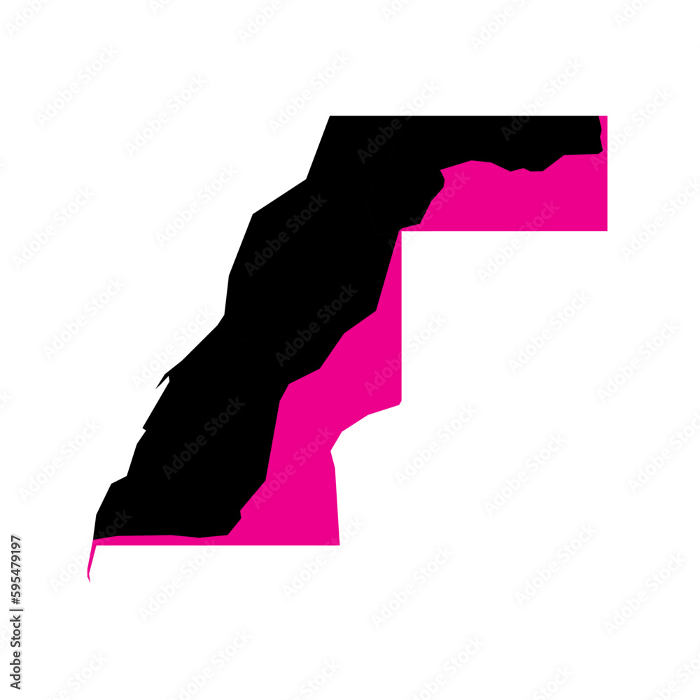 Western map of land divided between Morocco and Sahrawi Arab Democratic ...