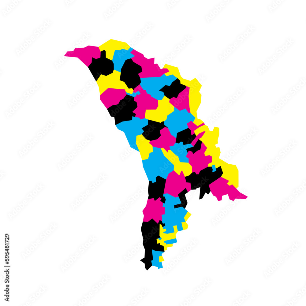 Moldova political map of administrative divisions - districts ...