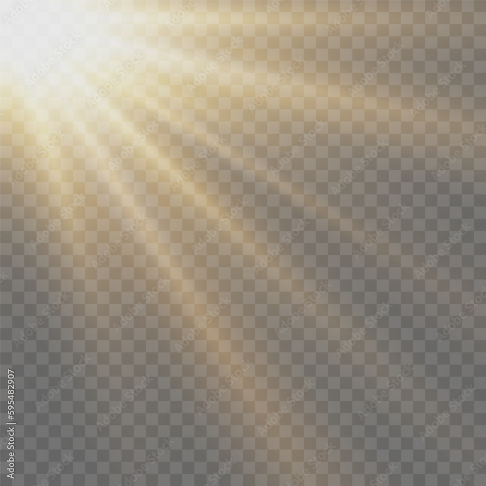 Sunlight translucent special light effect design. Isolated sunny ...
