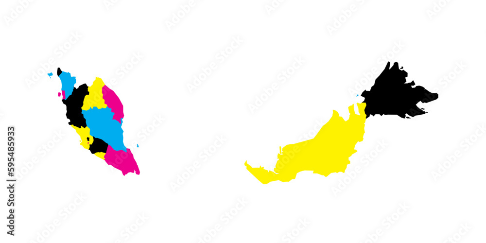Malaysia political map of administrative divisions - states and federal ...