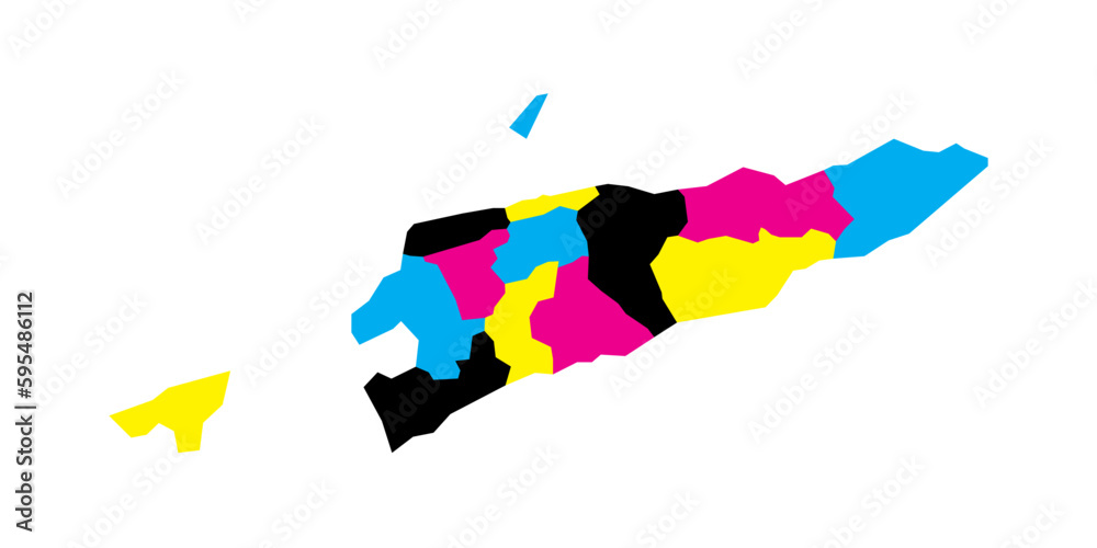 East Timor political map of administrative divisions - municipalities ...