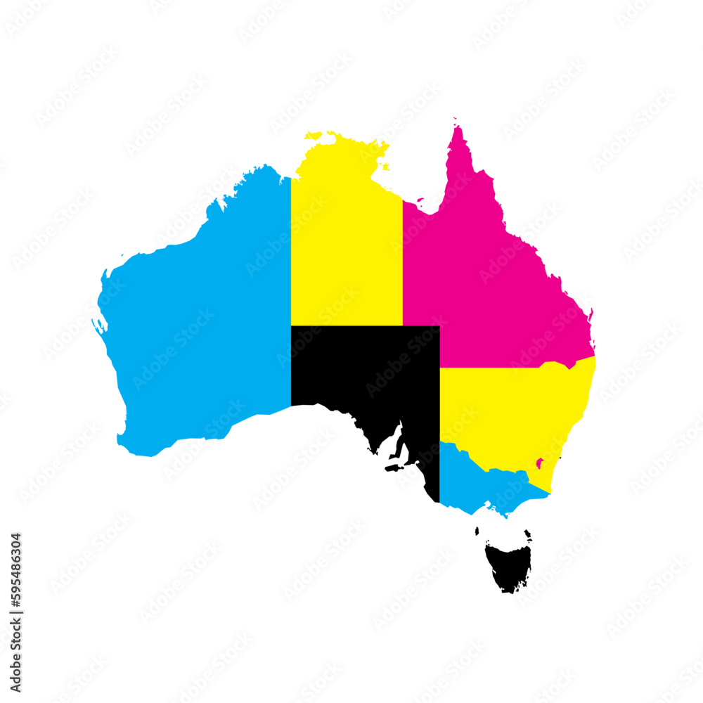 Australia political map of administrative divisions - states and ...