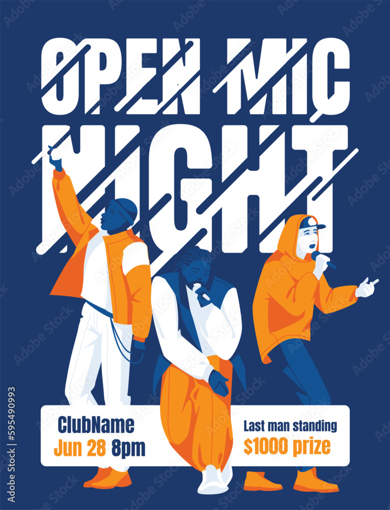 Vecteur Stock Rap battle poster design. Advertising of music events and ...