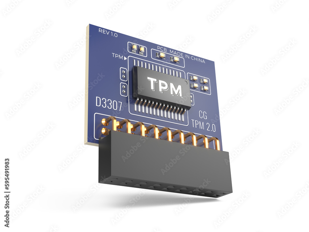 TPM - Trusted Platform Module isolated on white. 3d rendering Stock ...