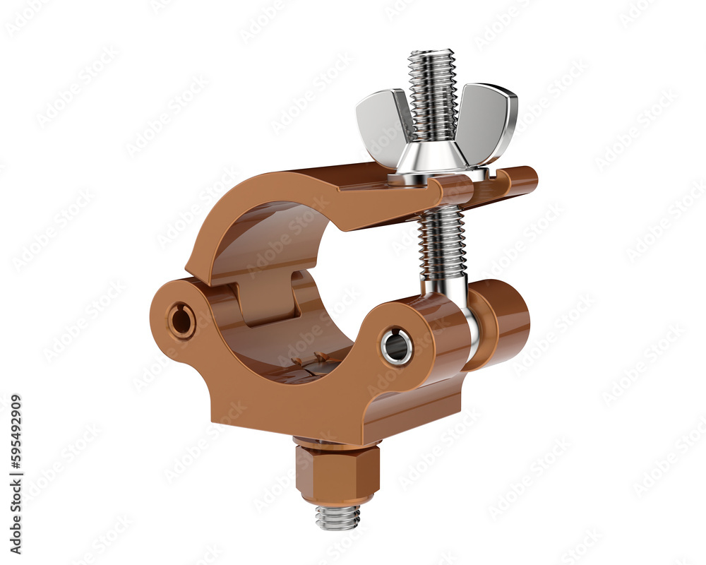 Pipe clamp isolated on transparent background. 3d rendering ...
