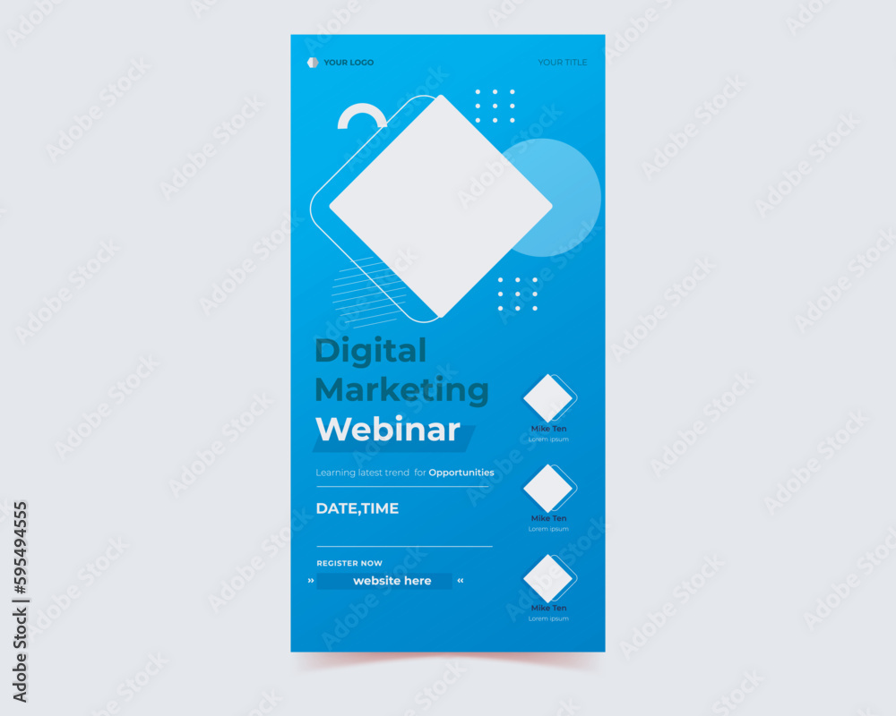 digital marketing vector design, webinar business conference design ...
