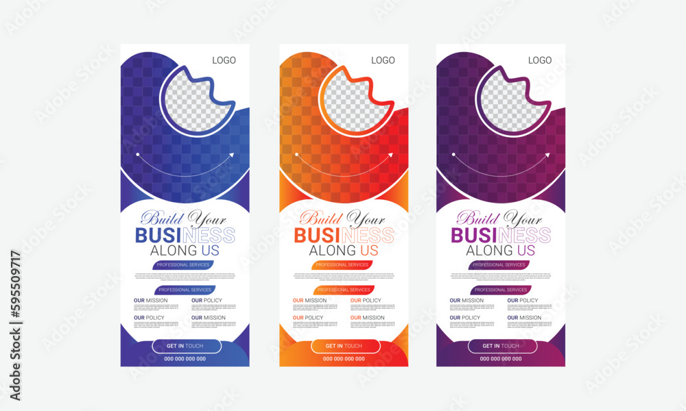 set of business rull up banner design templates Stock Vector | Adobe Stock