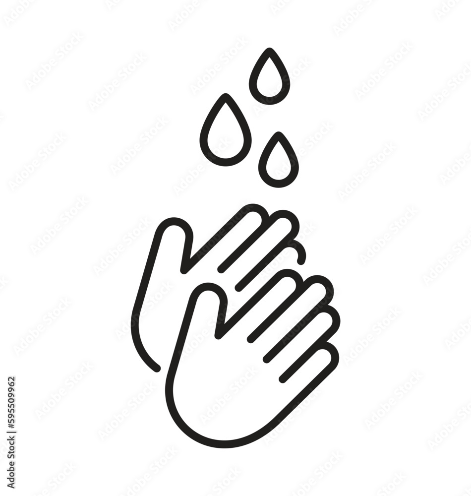 simple hands washing disinfectant symbol Stock Vector | Adobe Stock