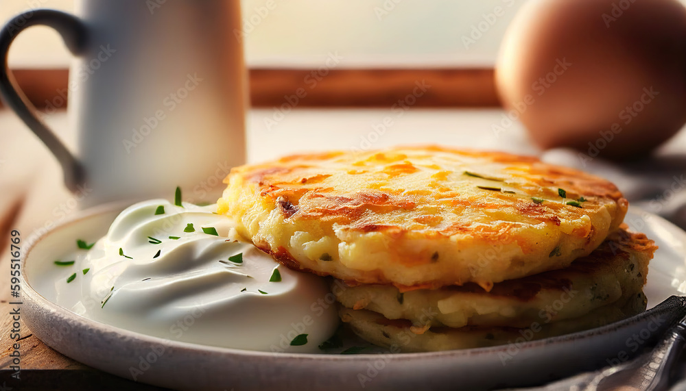 Mash potato pancakes. Simple pan fried potato pancake. Vegetable ...