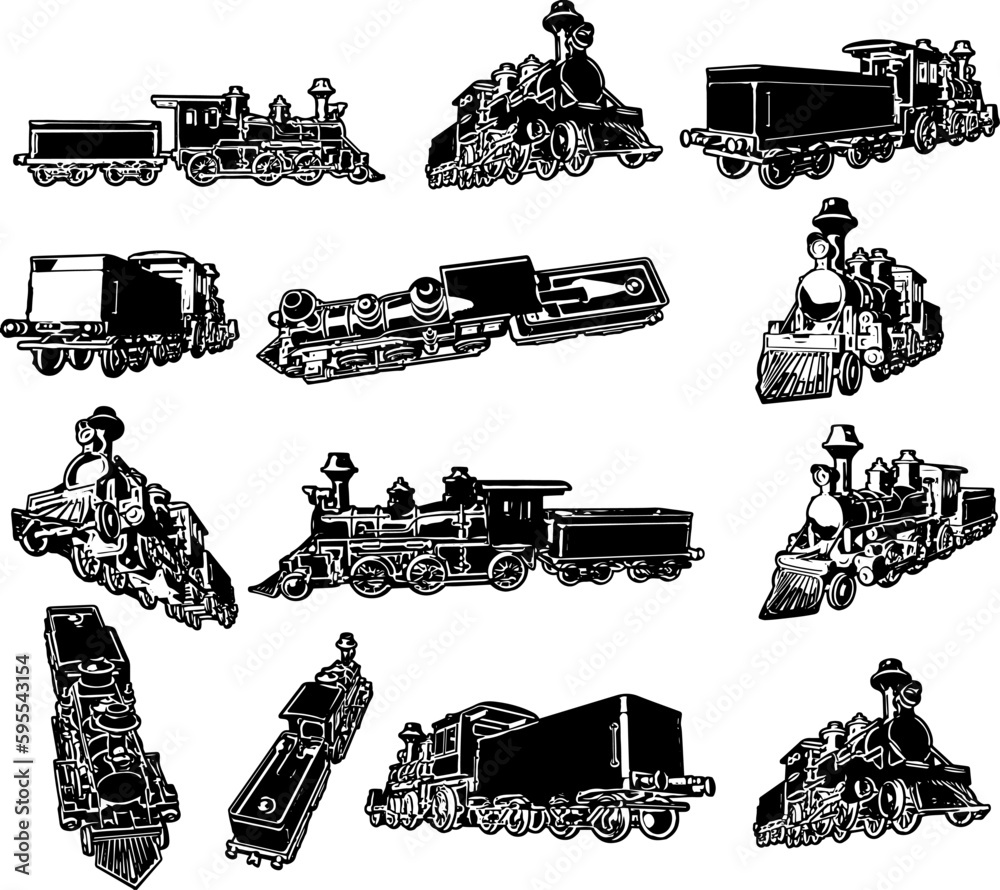 "Retro Rail Engine Extravaganza: A Complete Illustration and 3D Model ...