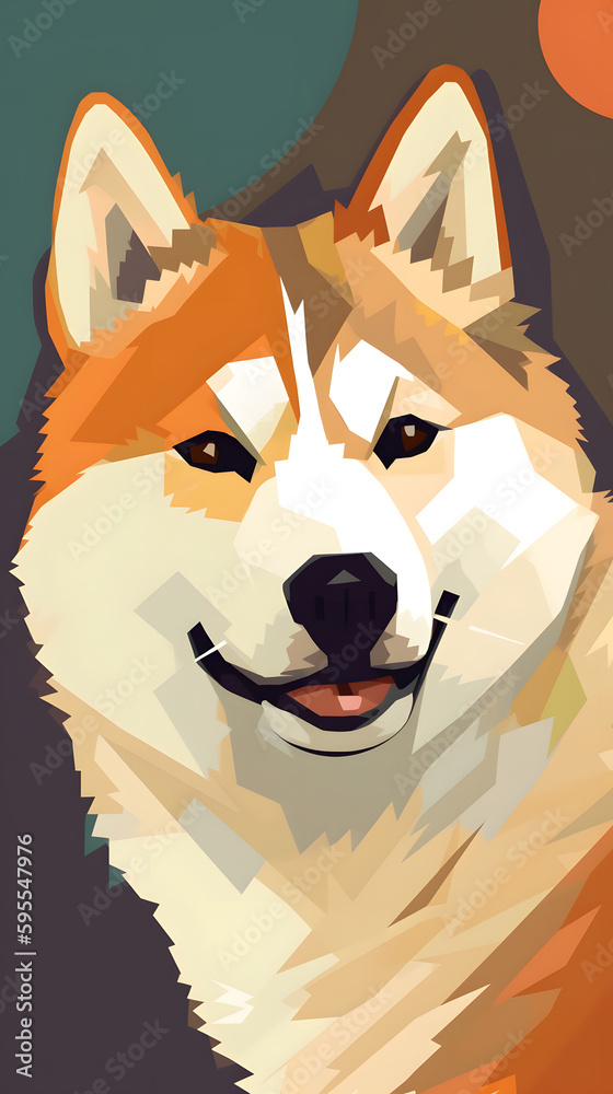 akita inu vector graphics Generative AI Stock Illustration | Adobe Stock
