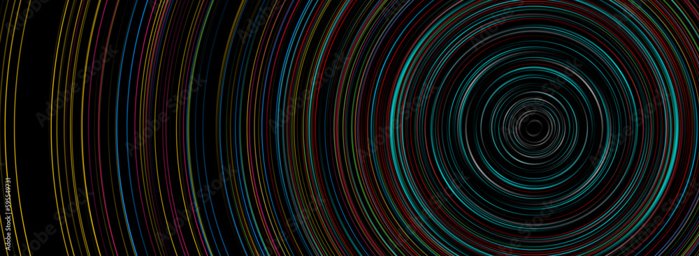 Colorful circular lines concept abstract tech background. Minimal ...