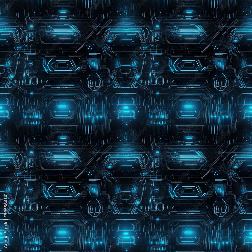 Seamless futuristic wiring pattern, cyberpunk, Stock Illustration ...