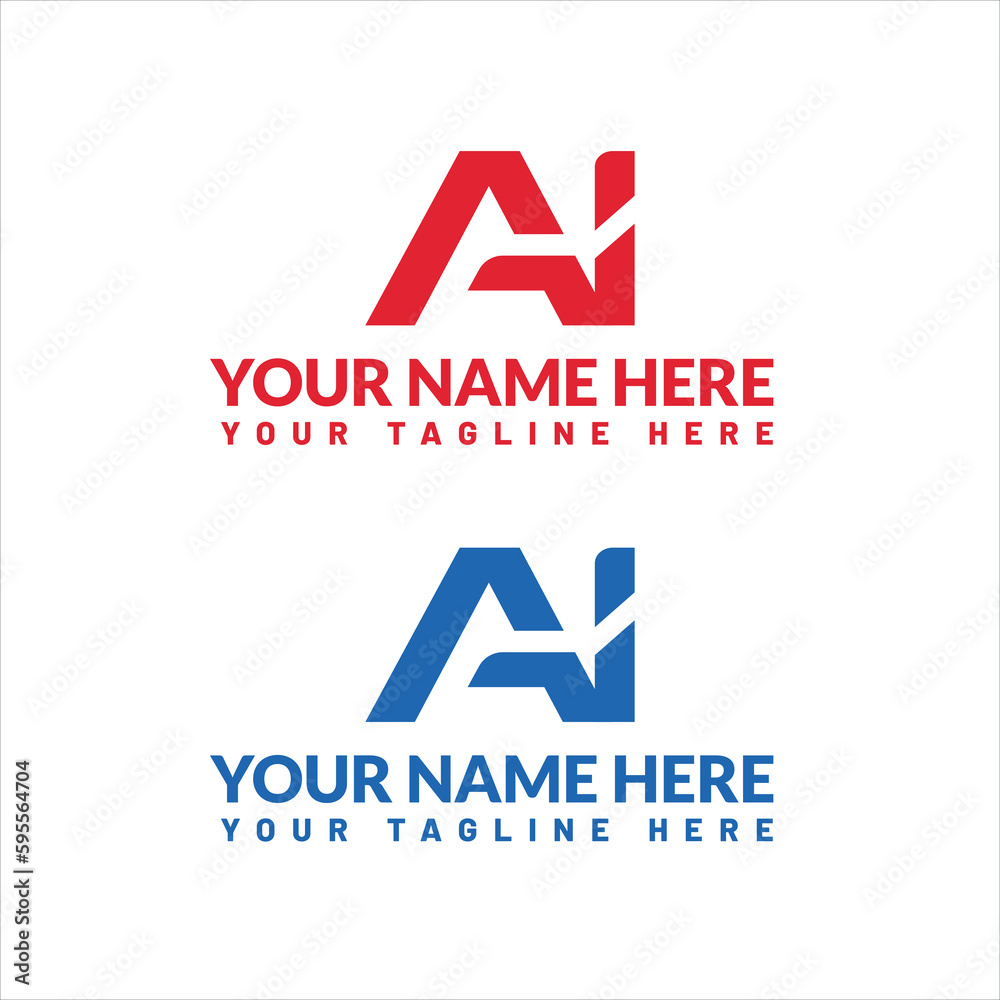 AI letter logo or ai text logo and ai word logo design. Stock Vector ...