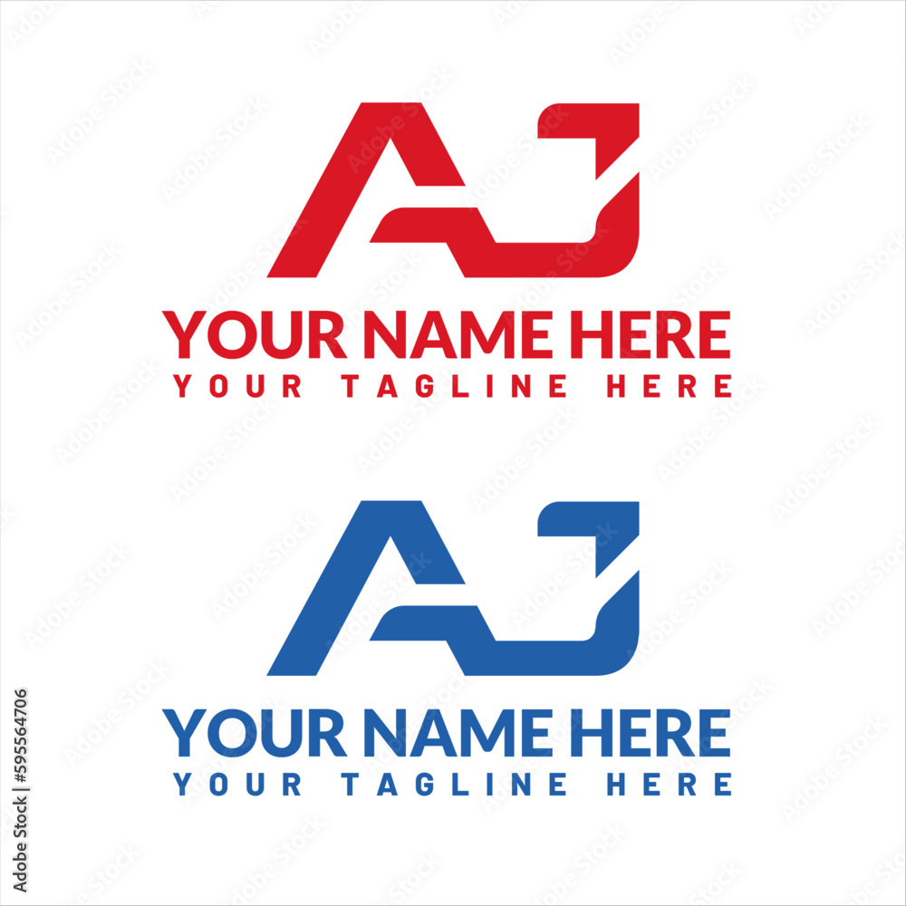 AJ letter logo or aj text logo and aj word logo design. Stock Vector ...