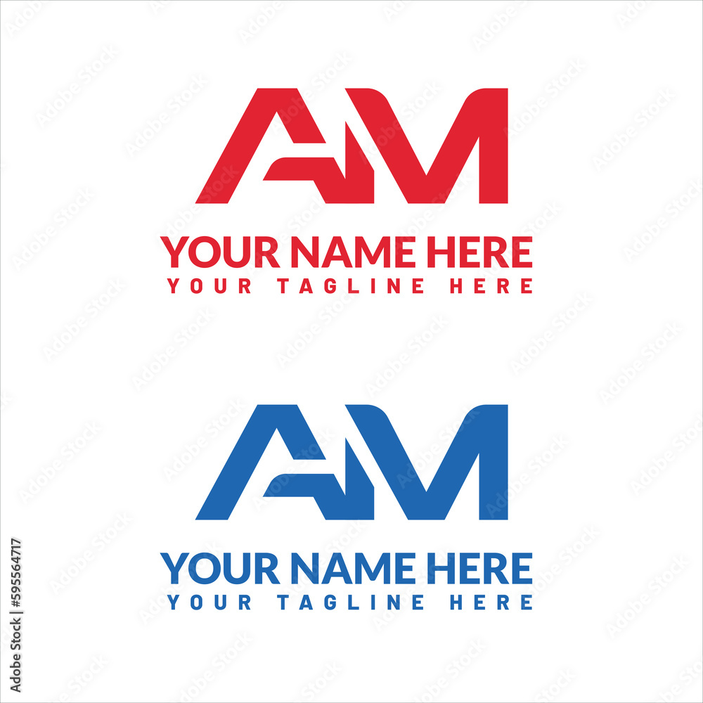 AM letter logo or am text logo and am word logo design. Stock Vector ...