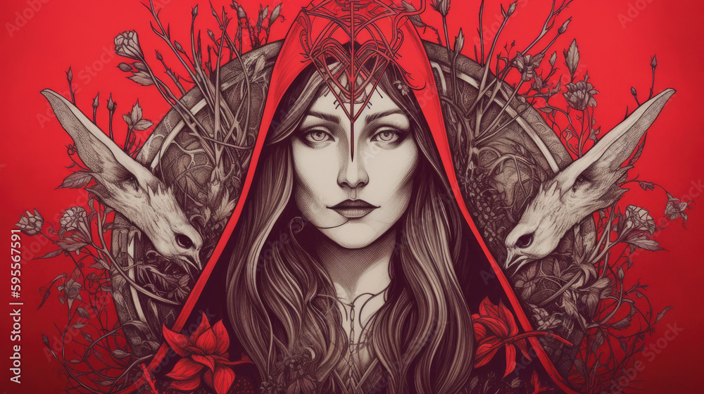 scary halloween witch drawing - by generative ai Stock Illustration ...