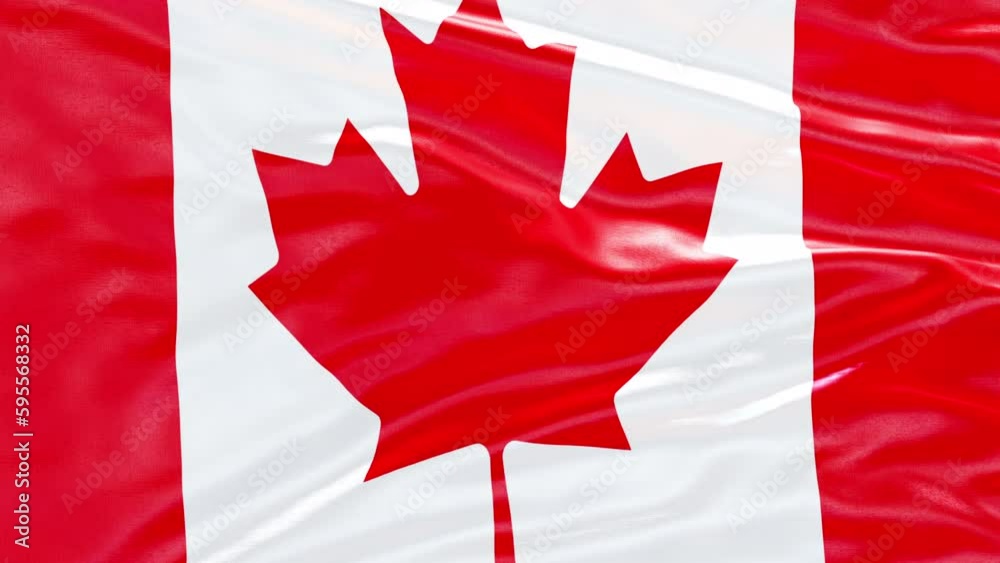 Vidéo Stock Canada Flag video 4K. Beautiful 3D Canadian Flag waving in ...