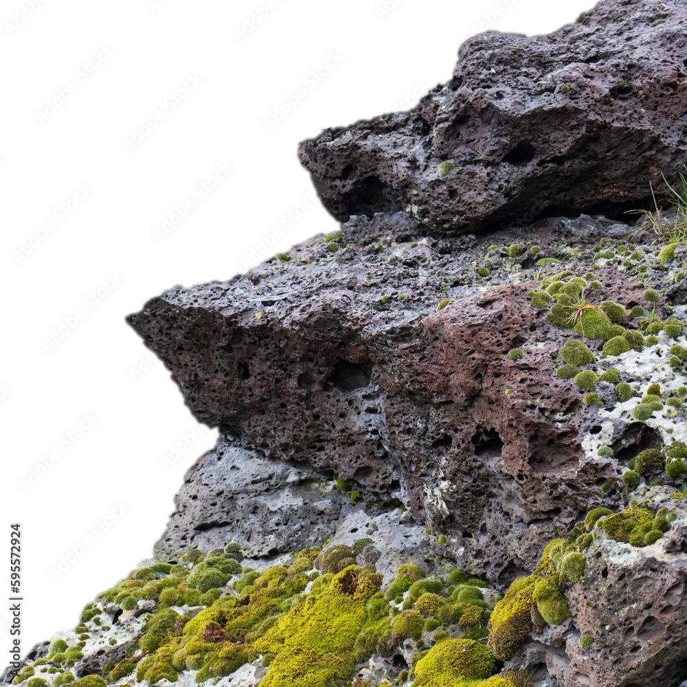 Moss and rough stones isolated PNG photo with transparent background ...