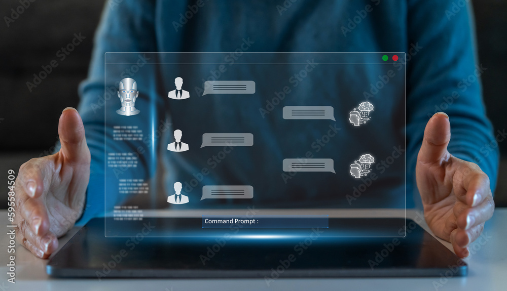 Foto de Business people use tablet with digital technology future smart ...