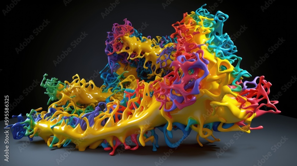 3d Visualization Of Protein Folding Structure Intricate Molecular Representation For