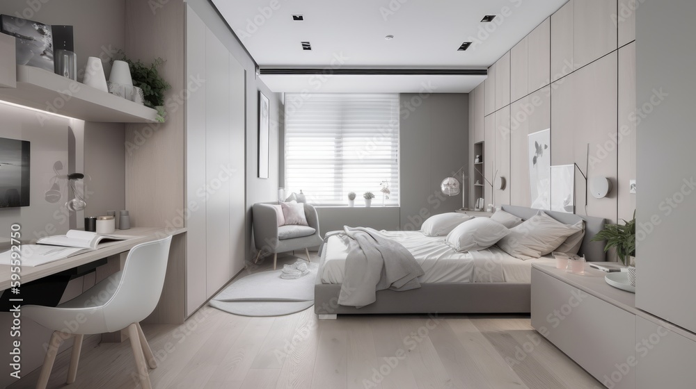 Elegant Modern Bedroom Design, Spatial Photography, Soft Shadows and ...