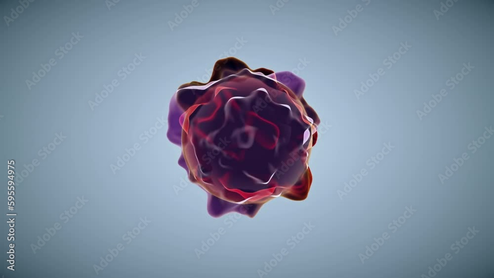 3D transparent object with deformed surface rotating in empty space, 4K ...
