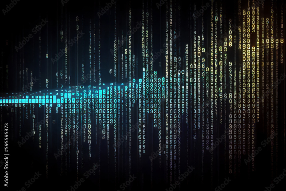 Binary Computer Matrix Code Data Stream Abstract Background Showing A Coding Transmission Over