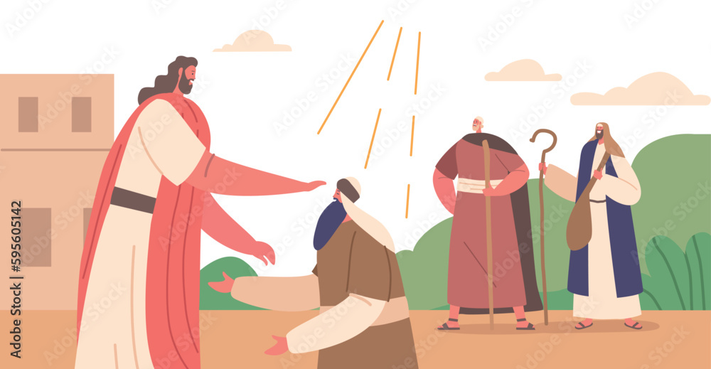 Jesus Heals Man Standing On Knees By Commanding Him To Rise Up And Walk ...
