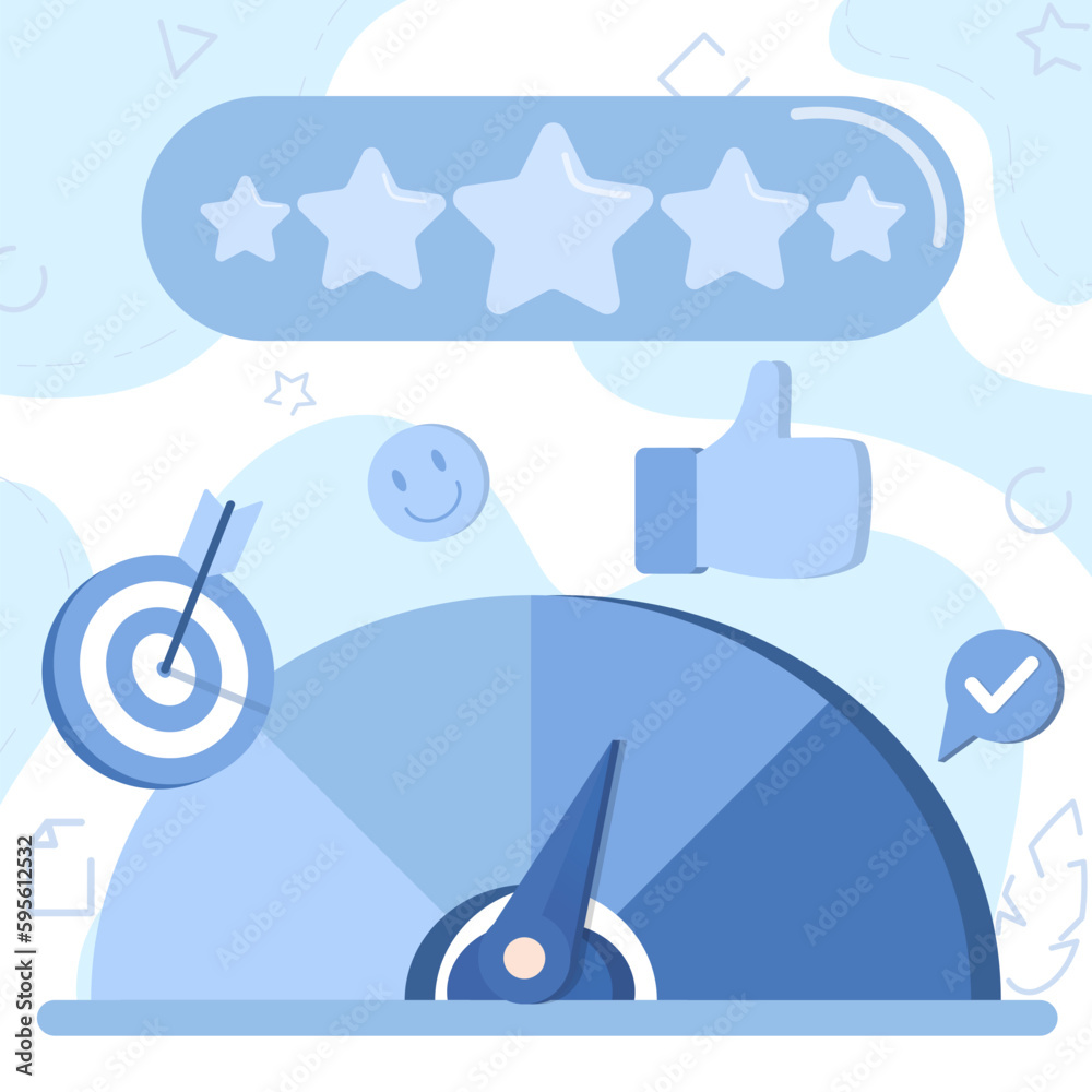 Indicate the level of customer satisfaction using a scale or rating ...