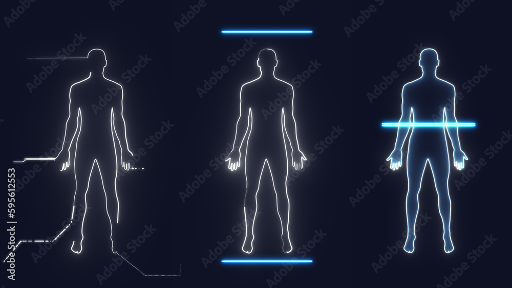 Medica scan patient organism with x-ray MRI diagnostic 8K image ...