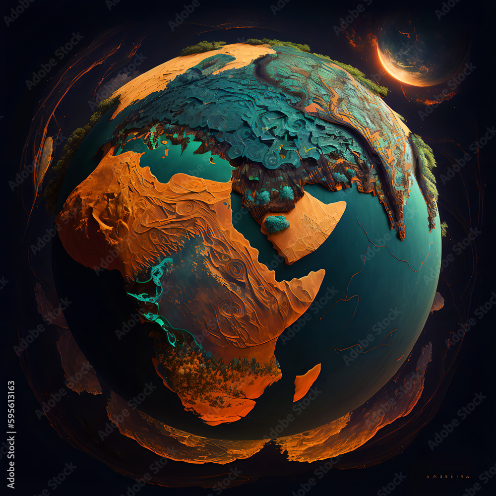 3d Model Pangea, unique super continent Stock Illustration | Adobe Stock
