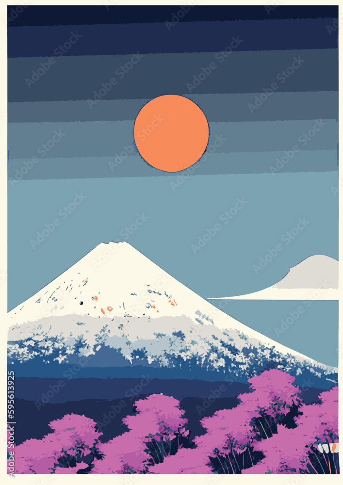 A set of vector backgrounds for text that capture the beauty of Asia in ...