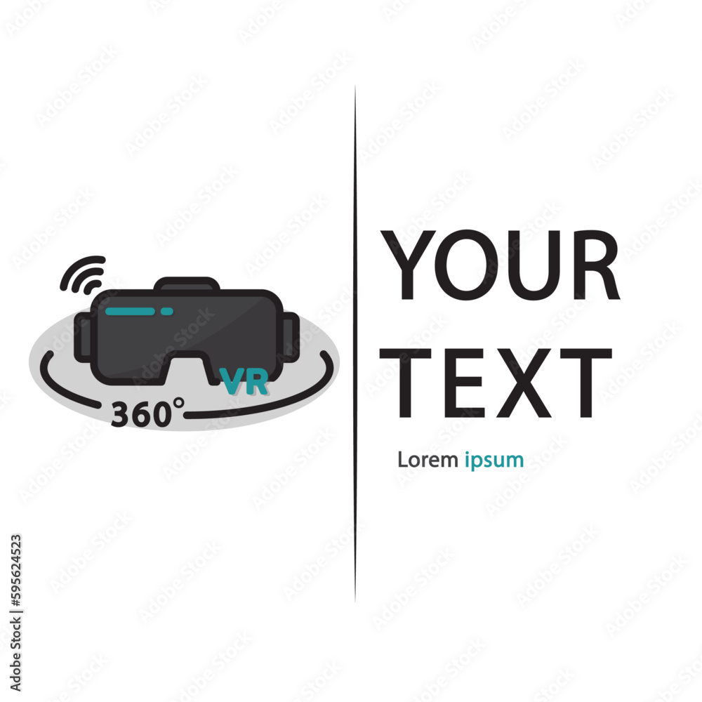 vr headset logo icon, virtual reality headset 3D, Device Simulation ...