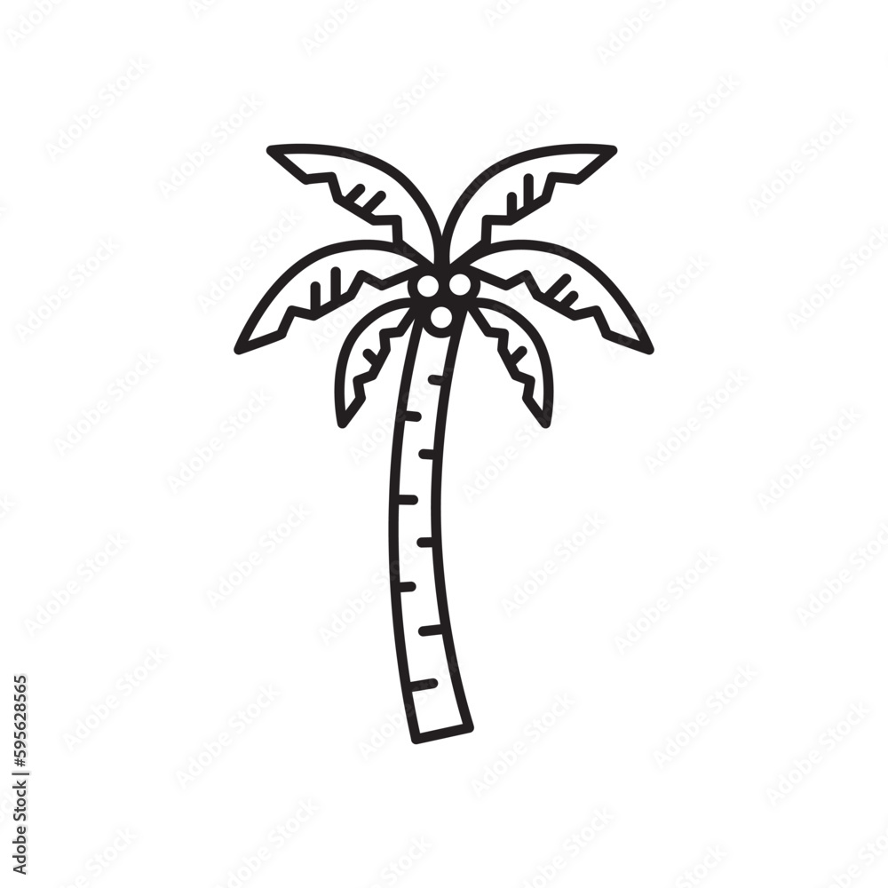 Arecaceae tree vector linear icon. Palm flat sign design. Palm oasis ...