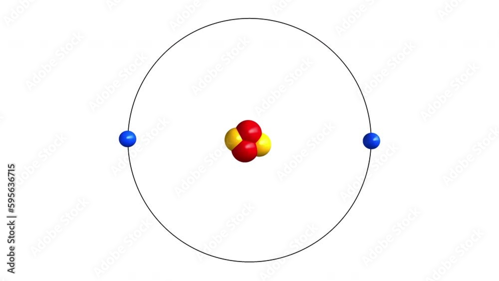 3d render animation of atom structure with alpha channel Protons are ...