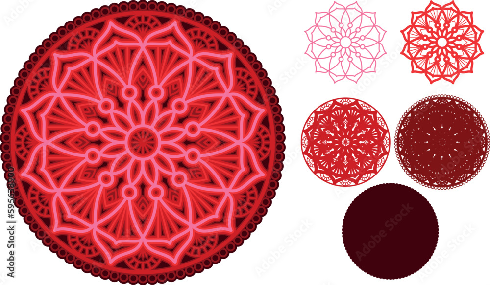 3d Layered Mandala SVG. Five layers. Mandala Multilayer Cut File. 3d ...