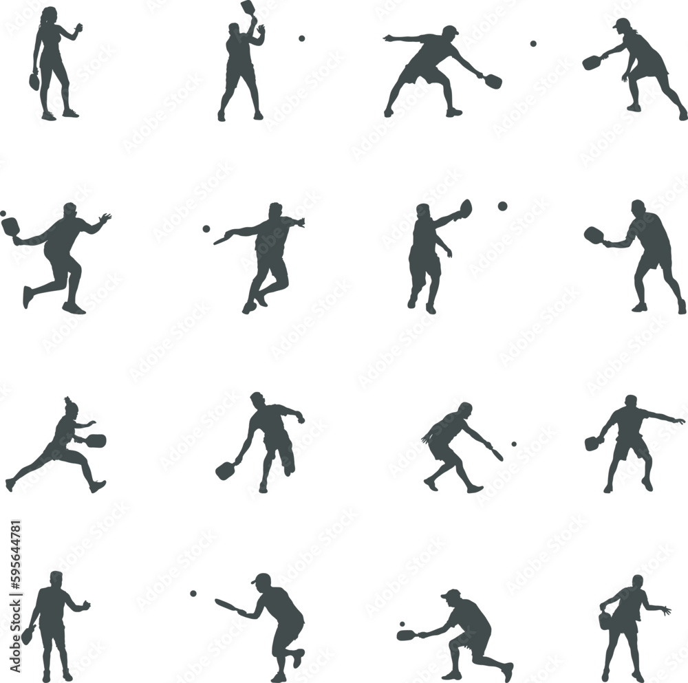 Pickleball player silhouette, Pickleball player SVG, Pickleball player ...